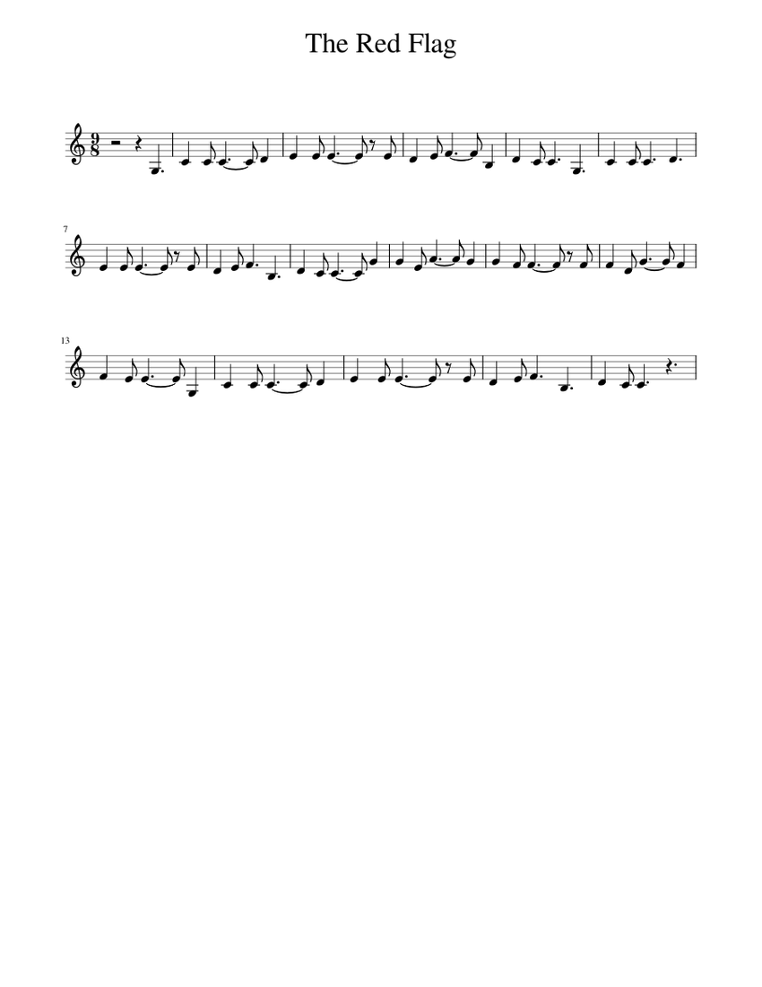 The Red Flag Sheet Music for Piano (Solo) Easy | MuseScore.com