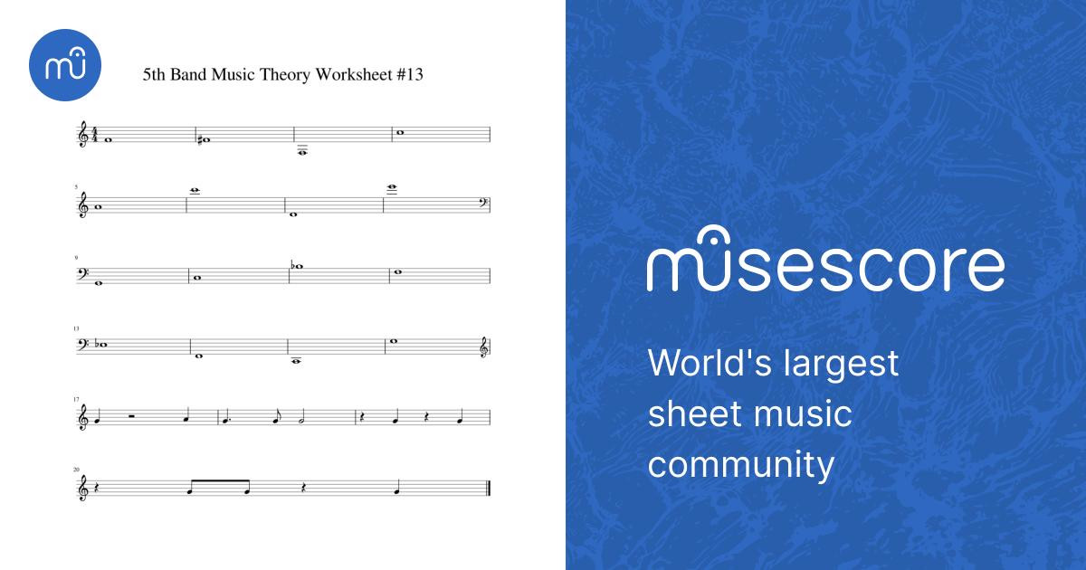 5th Band Music Theory Worksheet #13 Sheet music for Piano (Concert Band ...