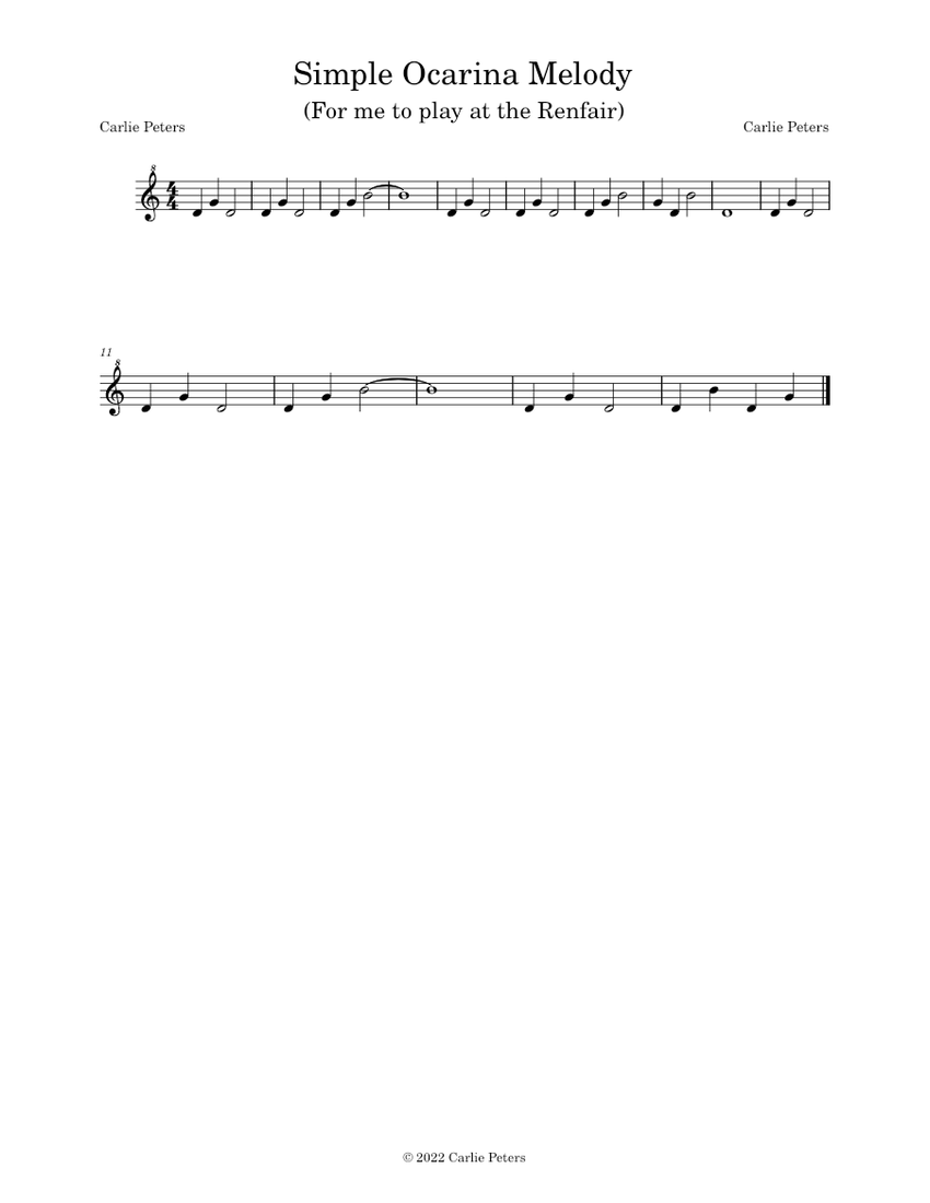A Simple Ocarina Melody - Carlie Peters Sheet music for Flute other ...