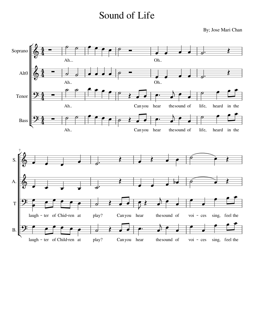 Sound of Life Sheet music for Piano (Mixed Quartet) | Musescore.com