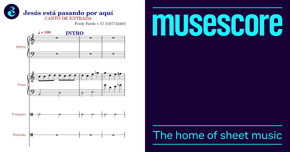 1- Jesús está pasando por aquí - Fredy Pardo Sheet music for Piano ...