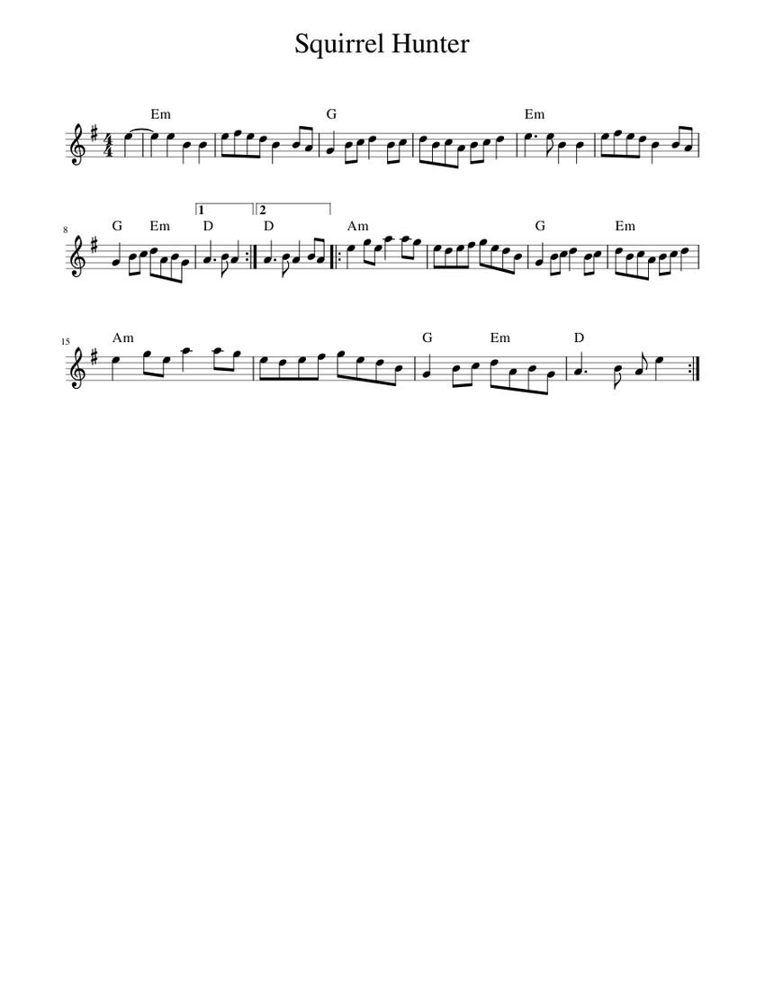 Squirrel Hunter Sheet music for Piano (Solo) Easy | Musescore.com