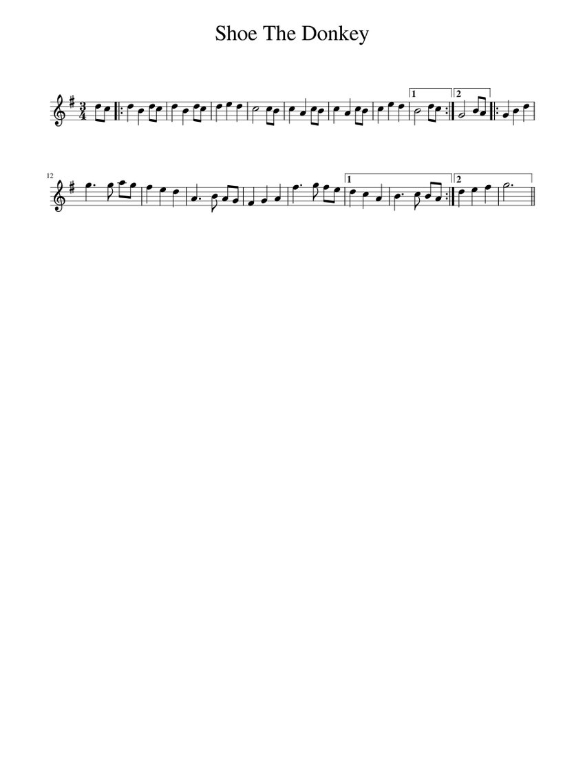 Shoe The Donkey Sheet music for Piano (Solo) Easy | Musescore.com