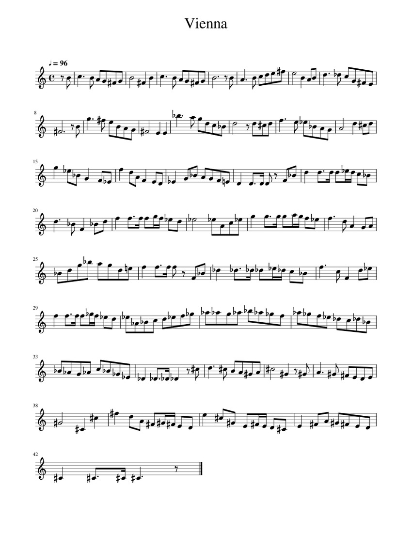 Vienna Sheet Music for Trumpet in b-flat (Solo) | MuseScore.com
