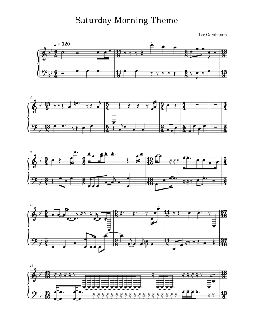 Saturday Morning Theme Sheet Music for Piano (Solo) | MuseScore.com