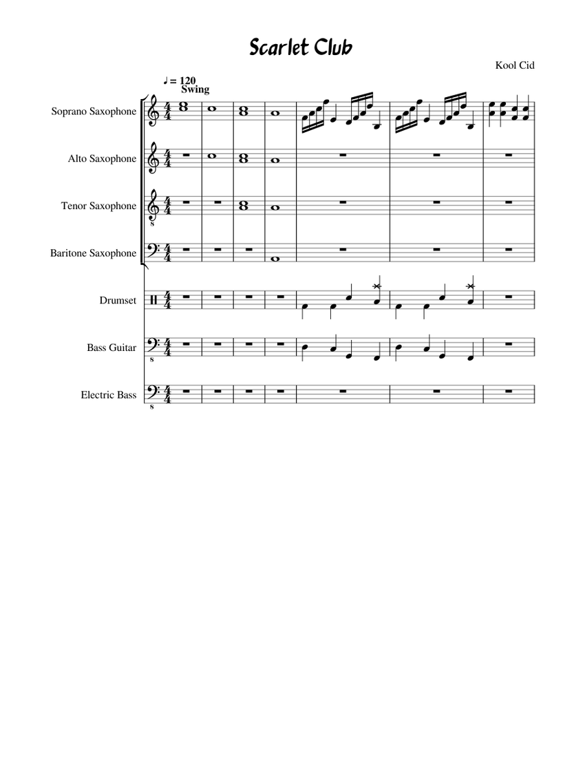Scarlet Club Sheet music for Saxophone alto, Saxophone tenor, Saxophone ...