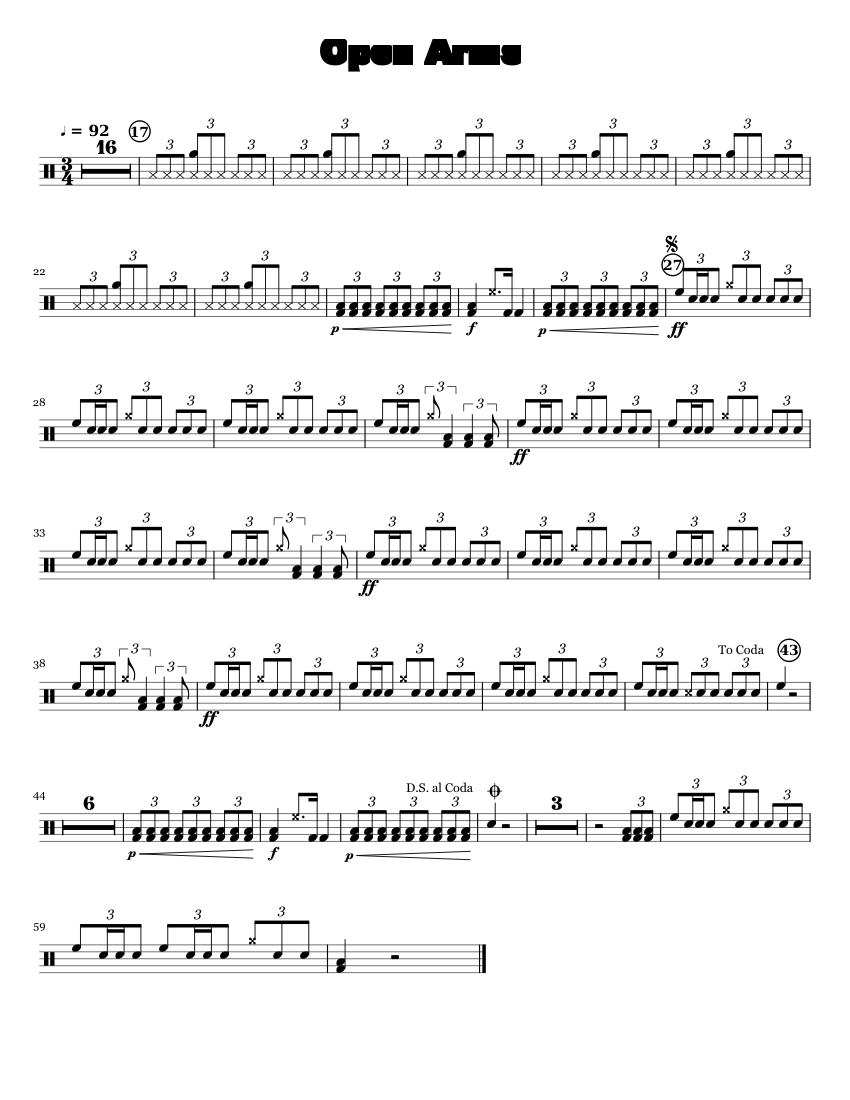 Open_Arms Tenor Sheet music for Tenor drum (Solo) | Musescore.com
