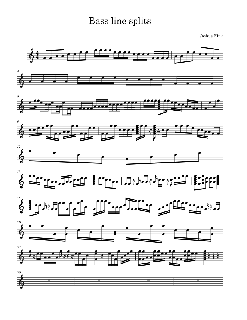 Bass Splits SLHS Sheet music for Piano (Marching Band) Easy | Musescore.com