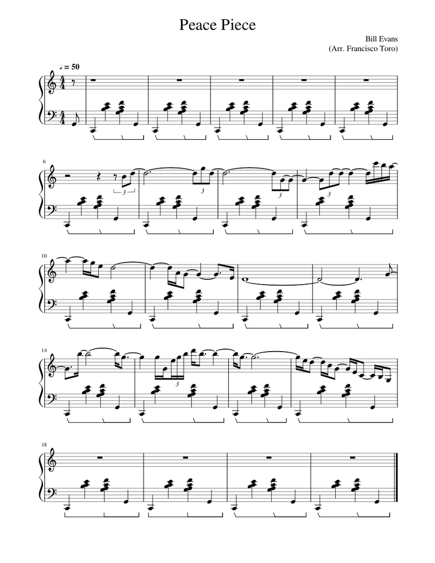 Peace_Piece Sheet Music for Piano (Solo) easy | MuseScore.com