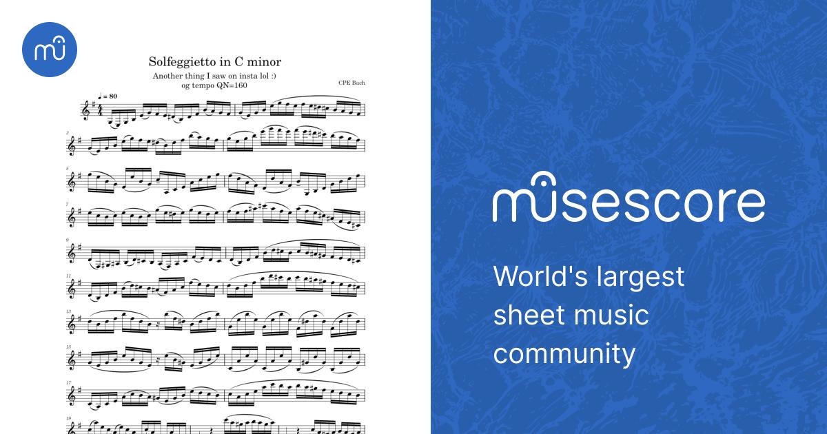 Solfeggietto in C Minor – Carl Philipp Emanuel Bach Sheet Music for ...