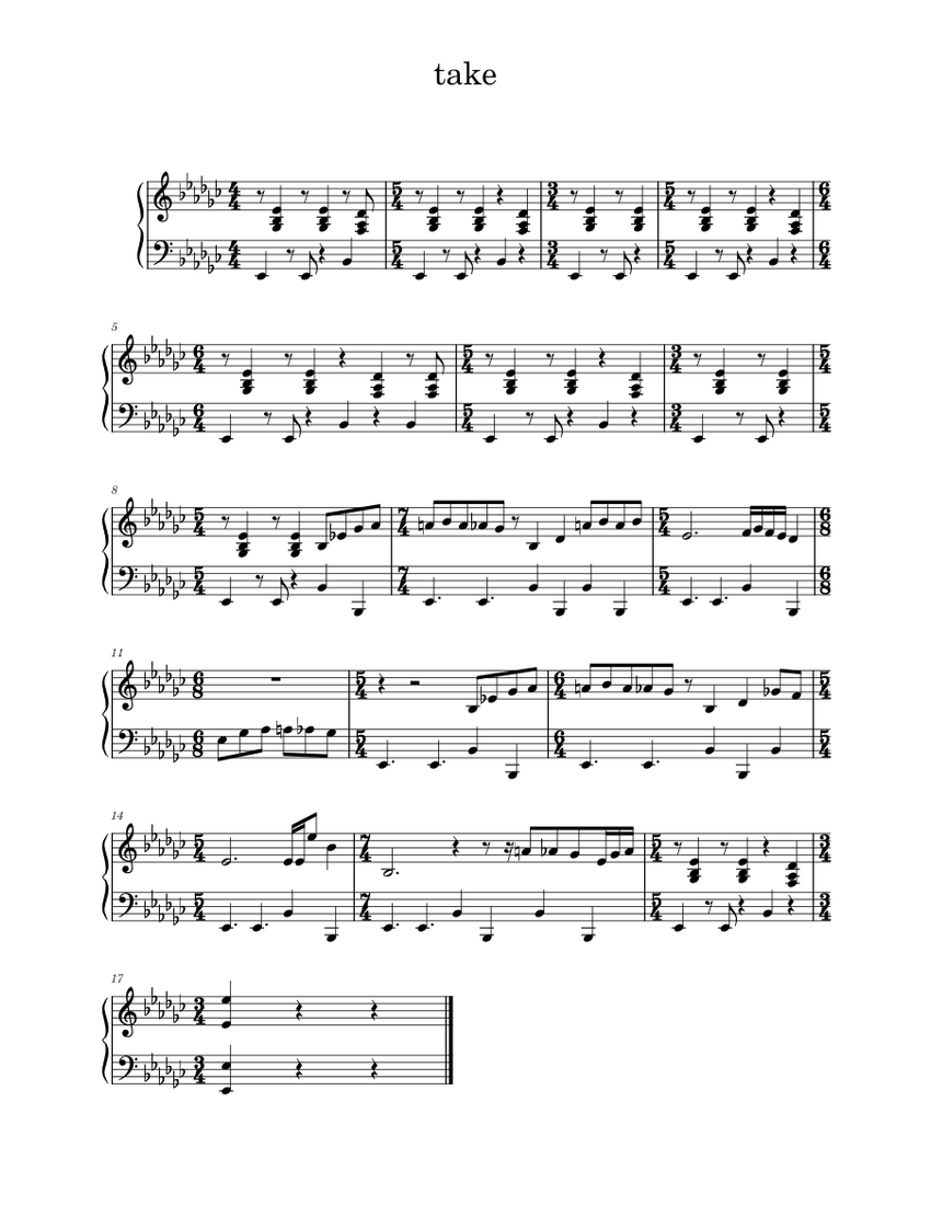 Take Five – The Dave Brubeck Quartet take five but not five Sheet music ...