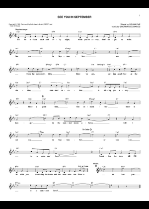 Play Official version of See You In September Sheet Music by The ...