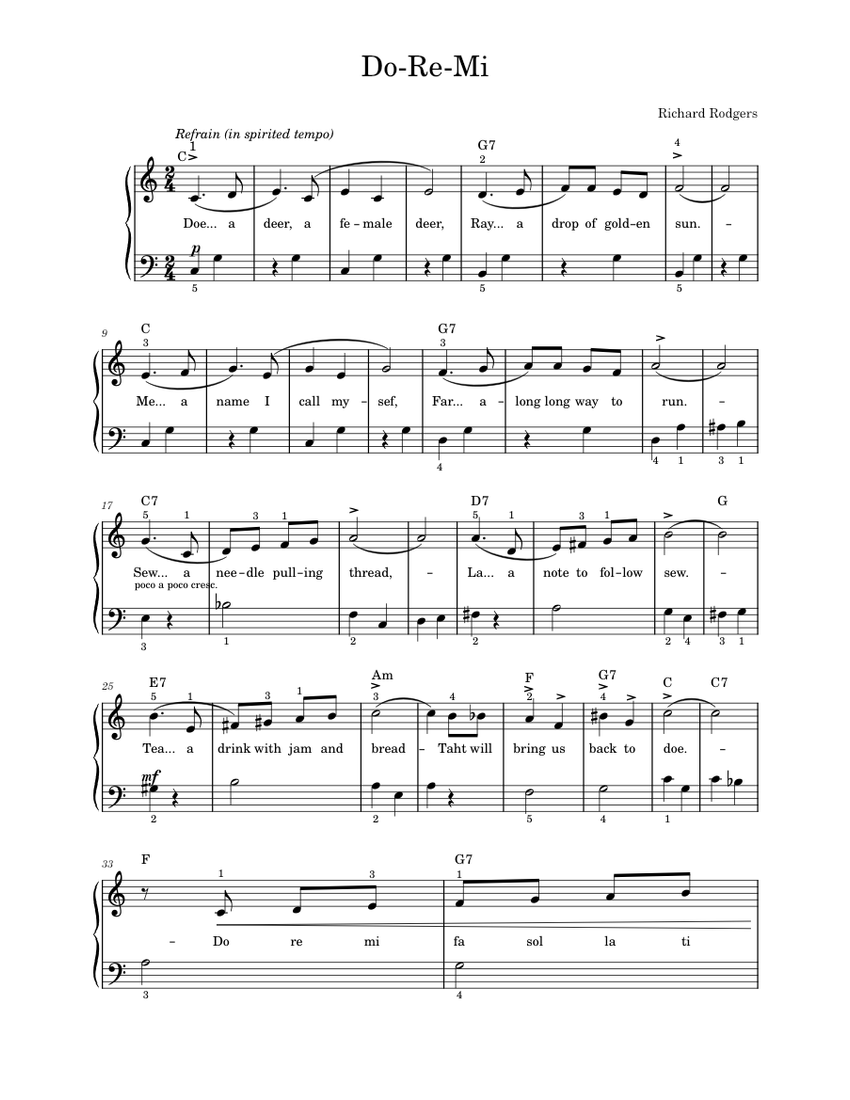 Do-Re-Mi – Rodgers & Hammerstein Sheet music for Piano (Solo ...