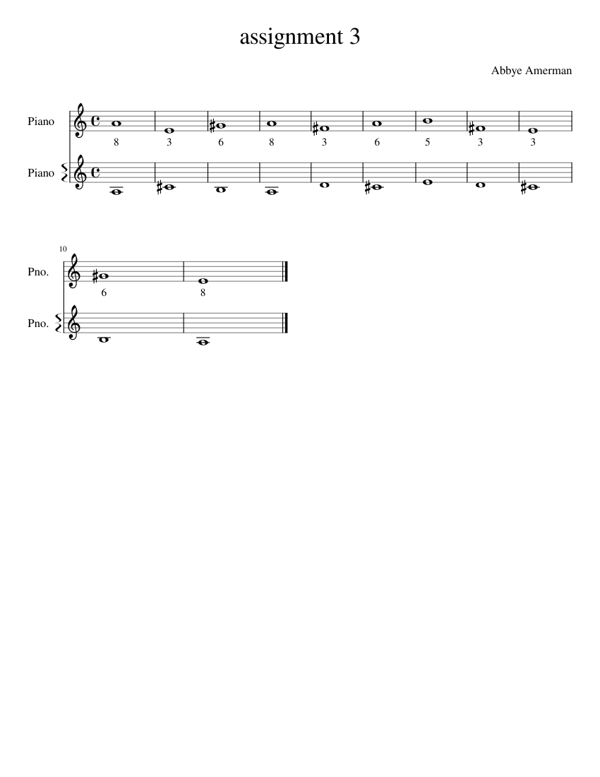 assignment 3 Sheet music for Piano (Piano Duo) | Musescore.com