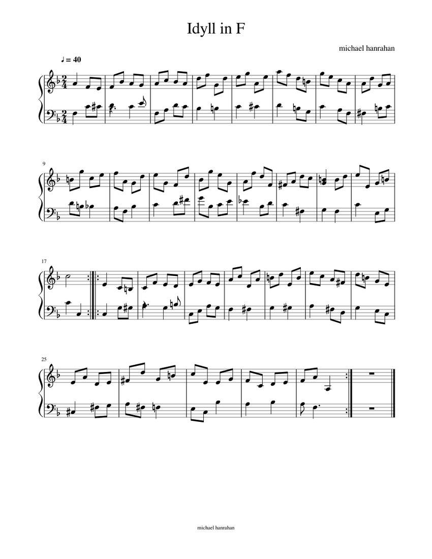 Idyll in F - piano tutorial