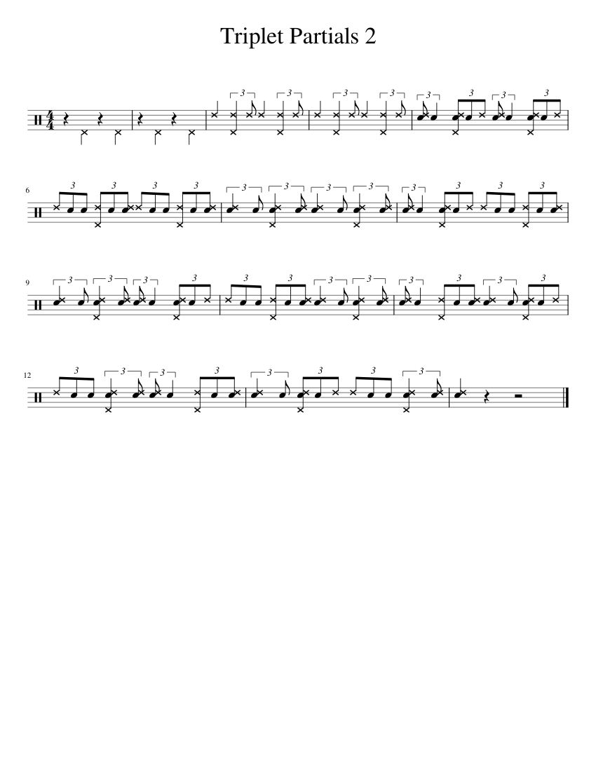 Triplet_Partials_2 Sheet music for Drum group (Solo) | Musescore.com