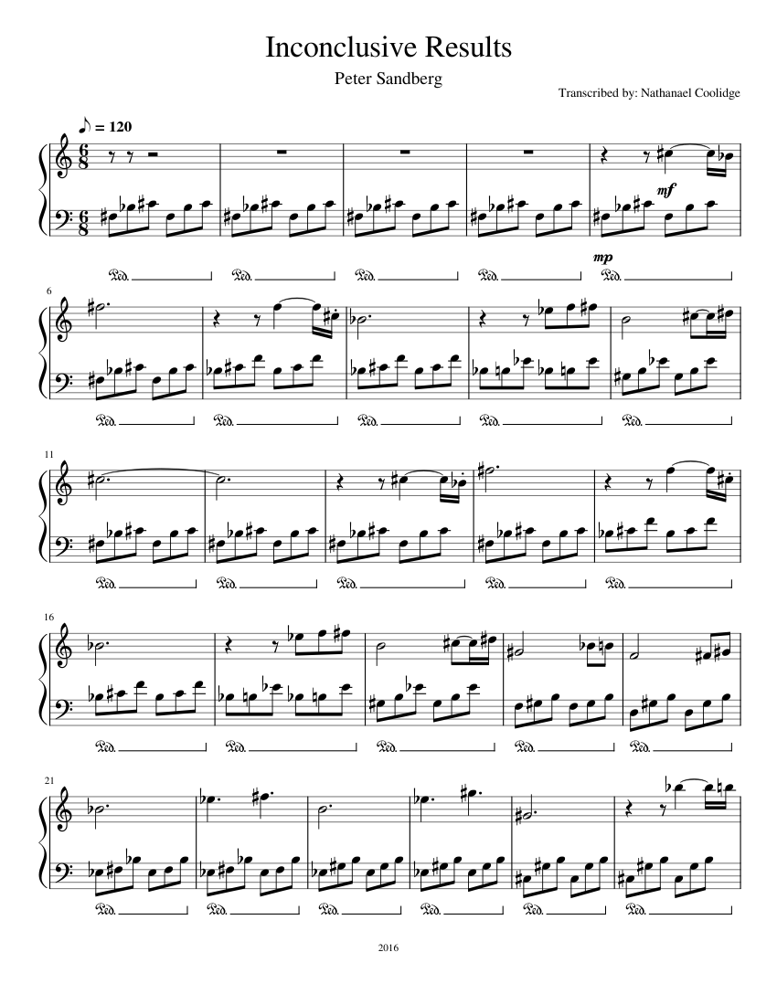 Inconclusive Results Sheet Music for Piano (Solo) Easy | MuseScore.com