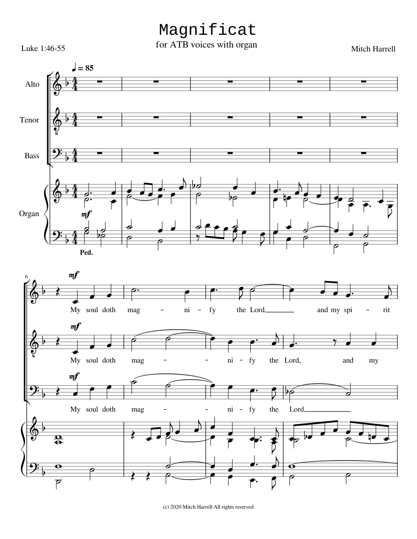 Magnificat Sheet music for Piano, Alto, Tenor, Bass voice (Choral ...