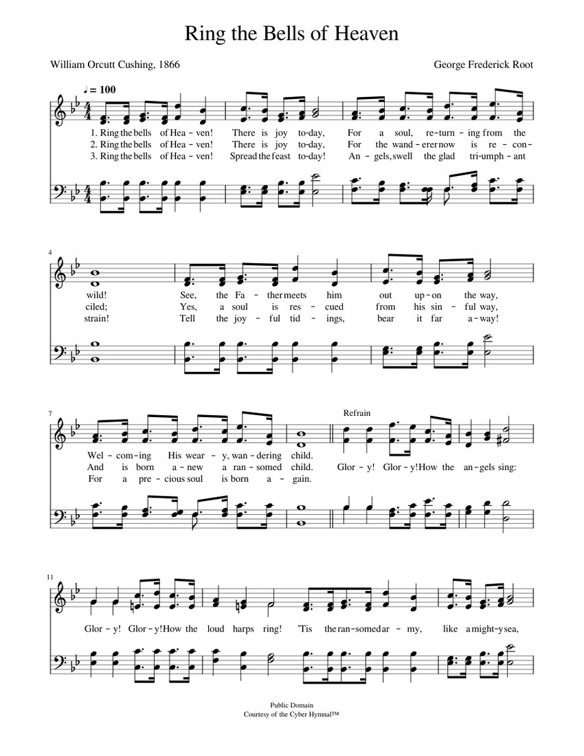 Ring the bells of heaven - George F. Root Sheet music for Piano (Piano ...
