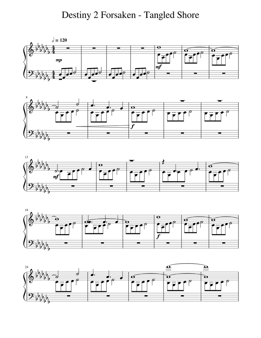 Tangled Shore - Michael Salvatori Sheet Music for Piano (Solo) Easy ...