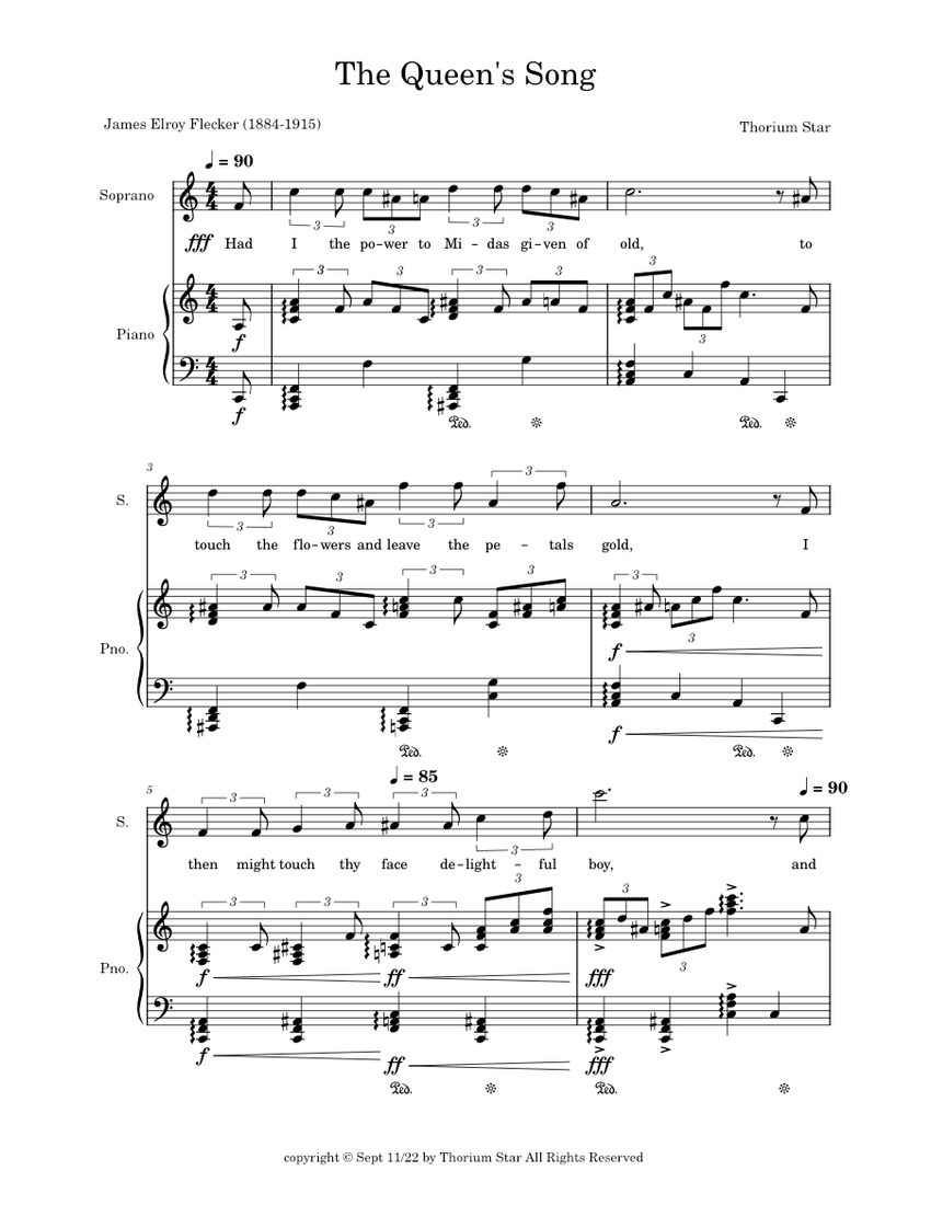 The Queen's Song Sheet music for Piano, Soprano (Piano-Voice ...