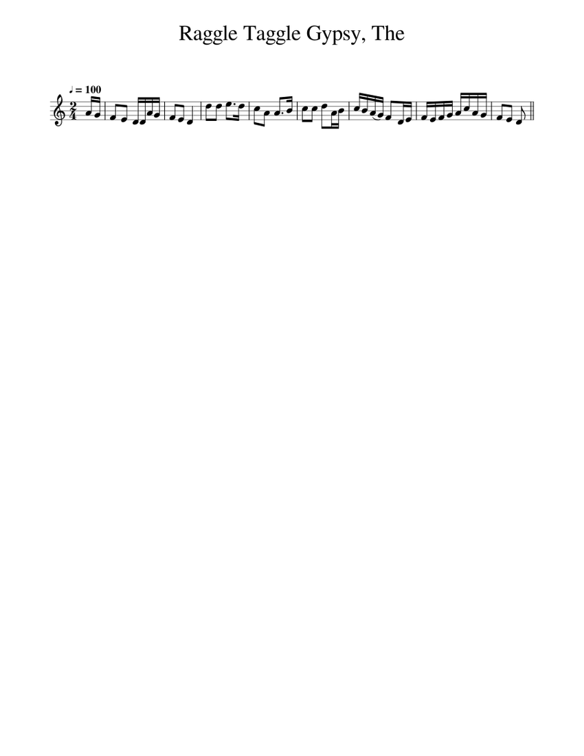 The Raggle Taggle Gypsy Sheet Music for Piano (Solo) easy | MuseScore.com