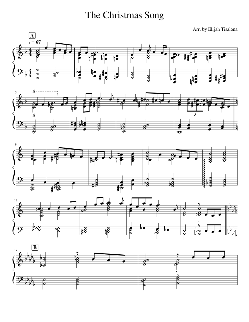 The Christmas Song Sheet music for Piano (Solo) | Musescore.com