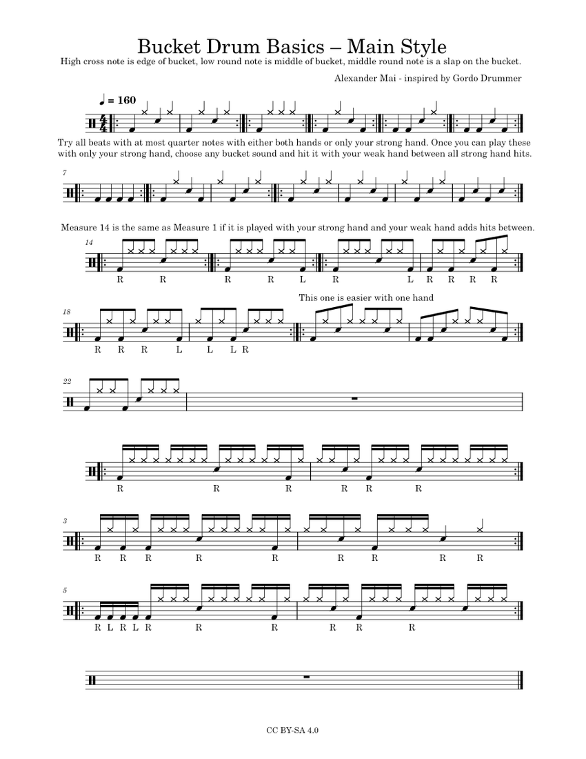 Bucket Drum Basics — Main Style Sheet Music for Drum group (Solo ...