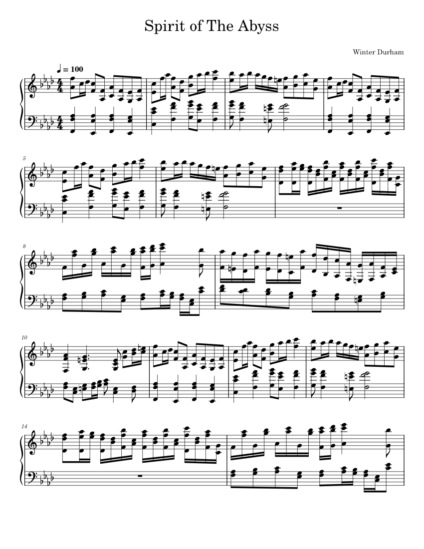 Spirit of The Abyss Sheet music for Piano (Solo) | Musescore.com