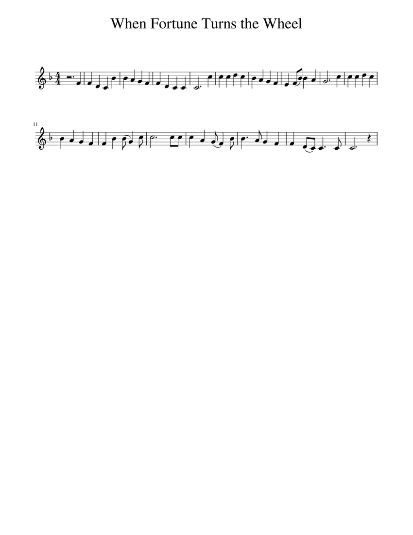 When Fortune Turns the Wheel Sheet music for Piano (Solo) Easy ...