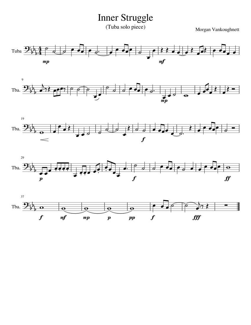 Inner Struggle Sheet music for Piano, Tuba (Solo) | Musescore.com