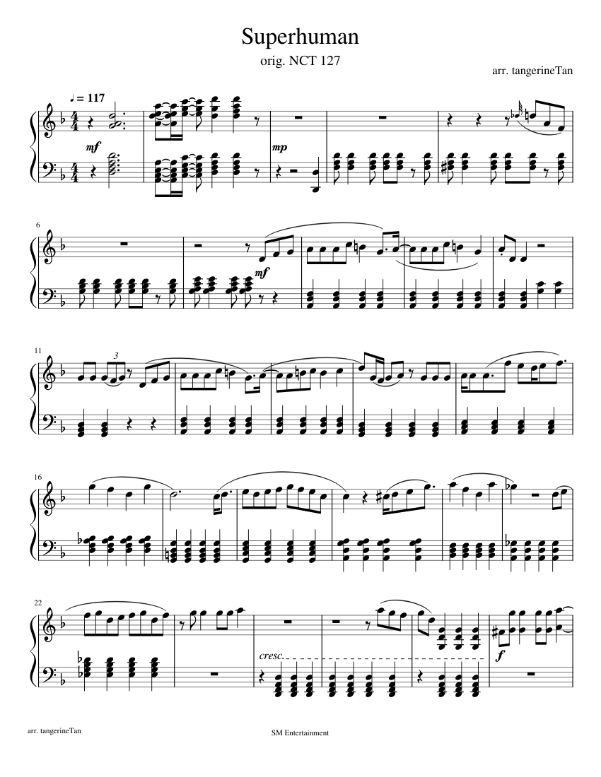 Superhuman - NCT 127 Sheet Music for Piano (Solo) | MuseScore.com