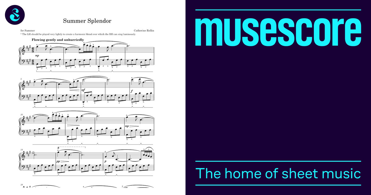 Summer Splendor – Catherine Rollin Sheet Music for Piano (Solo) Easy ...