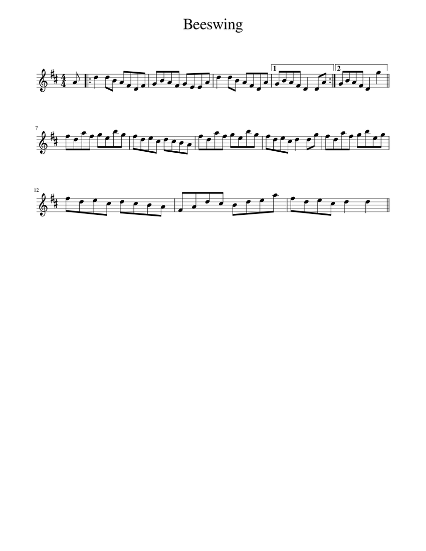 Beeswing Sheet music for Piano (Solo) | Musescore.com