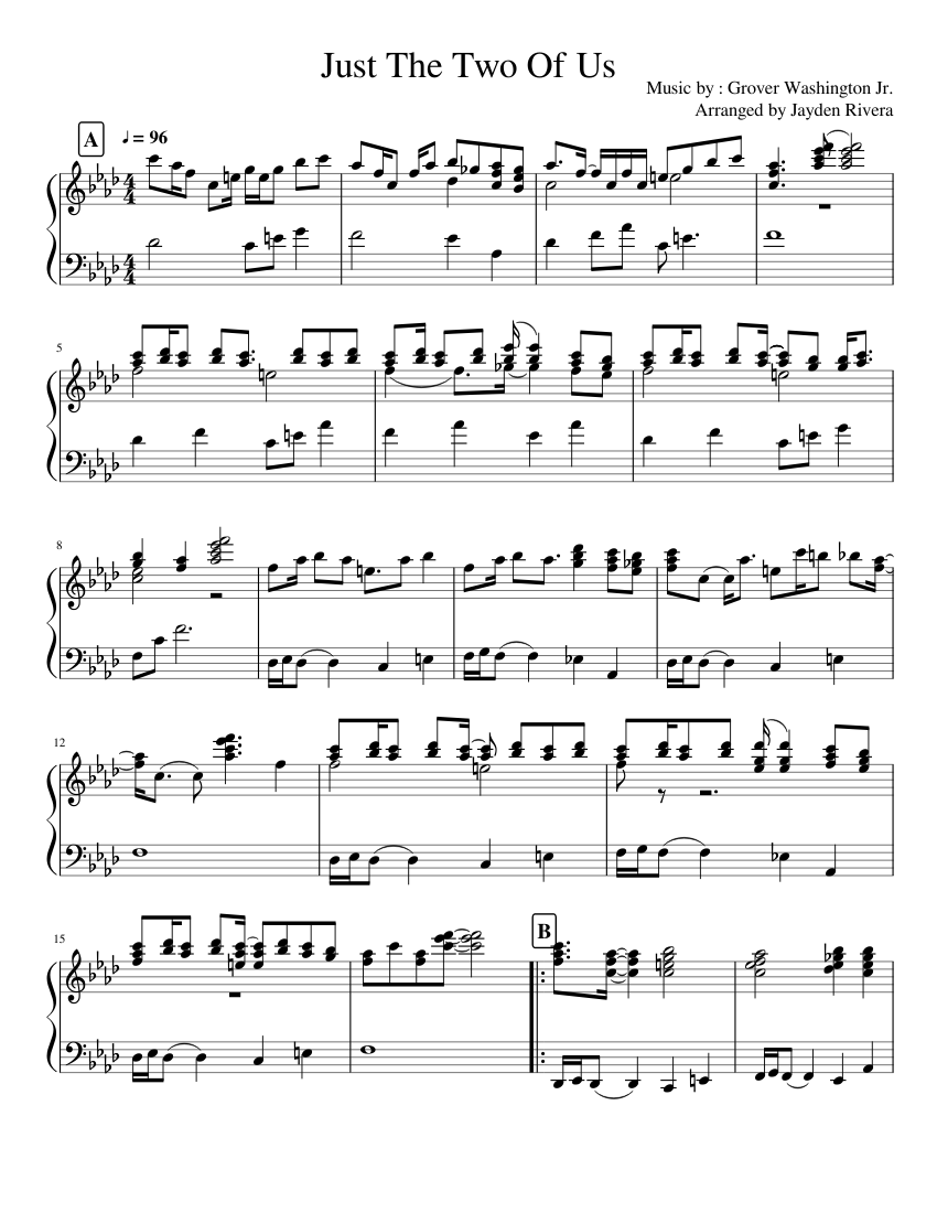 Just The Two Of Us (Piano only) Sheet Music for Piano (Solo ...
