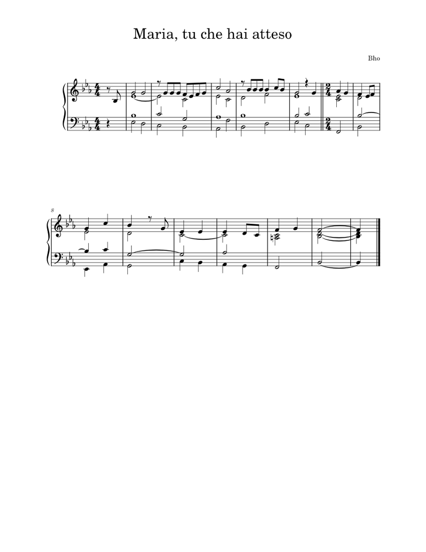 Maria, tu che hai atteso Sheet Music for Organ (Solo) | MuseScore.com