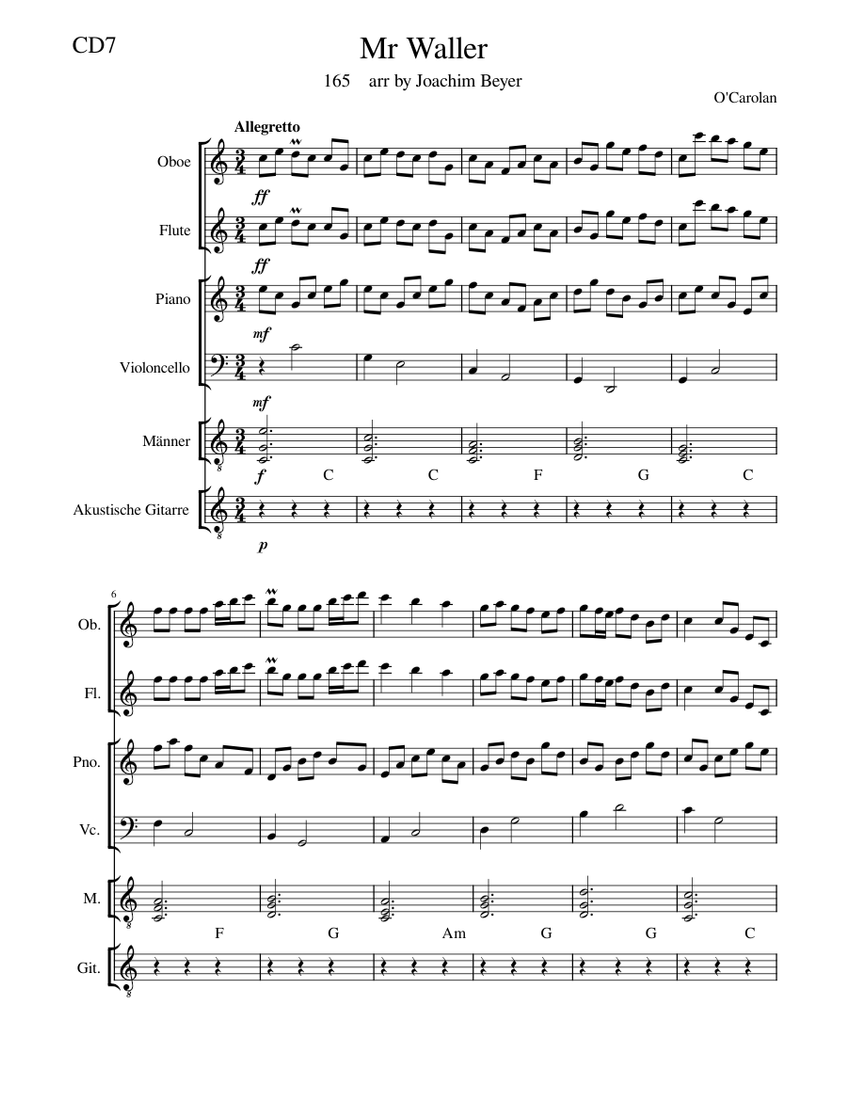 Mr Waller – Turlough O'Carolan - piano tutorial