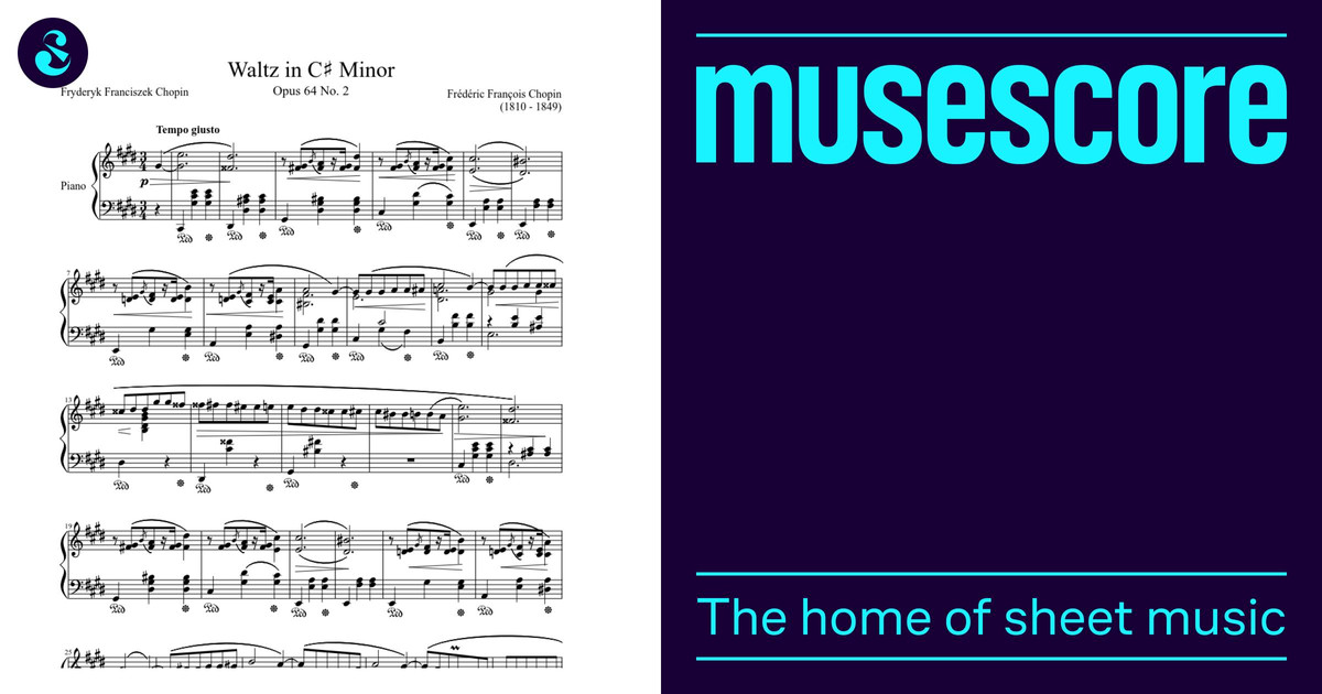 Waltz Opus 64, No. 2 in C♯ Minor Sheet Music for Piano (Solo ...