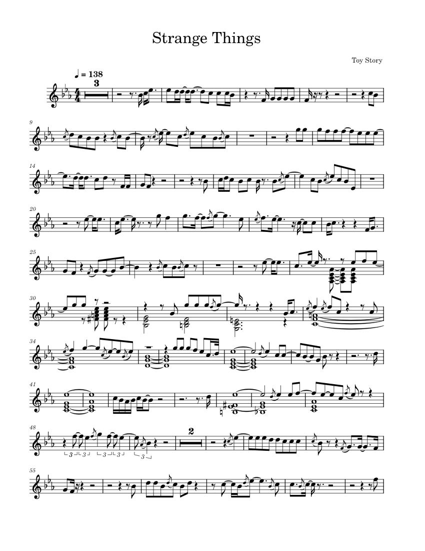 Strange Things (Toy Story) – Randy Newman Sheet Music for Trumpet in b ...