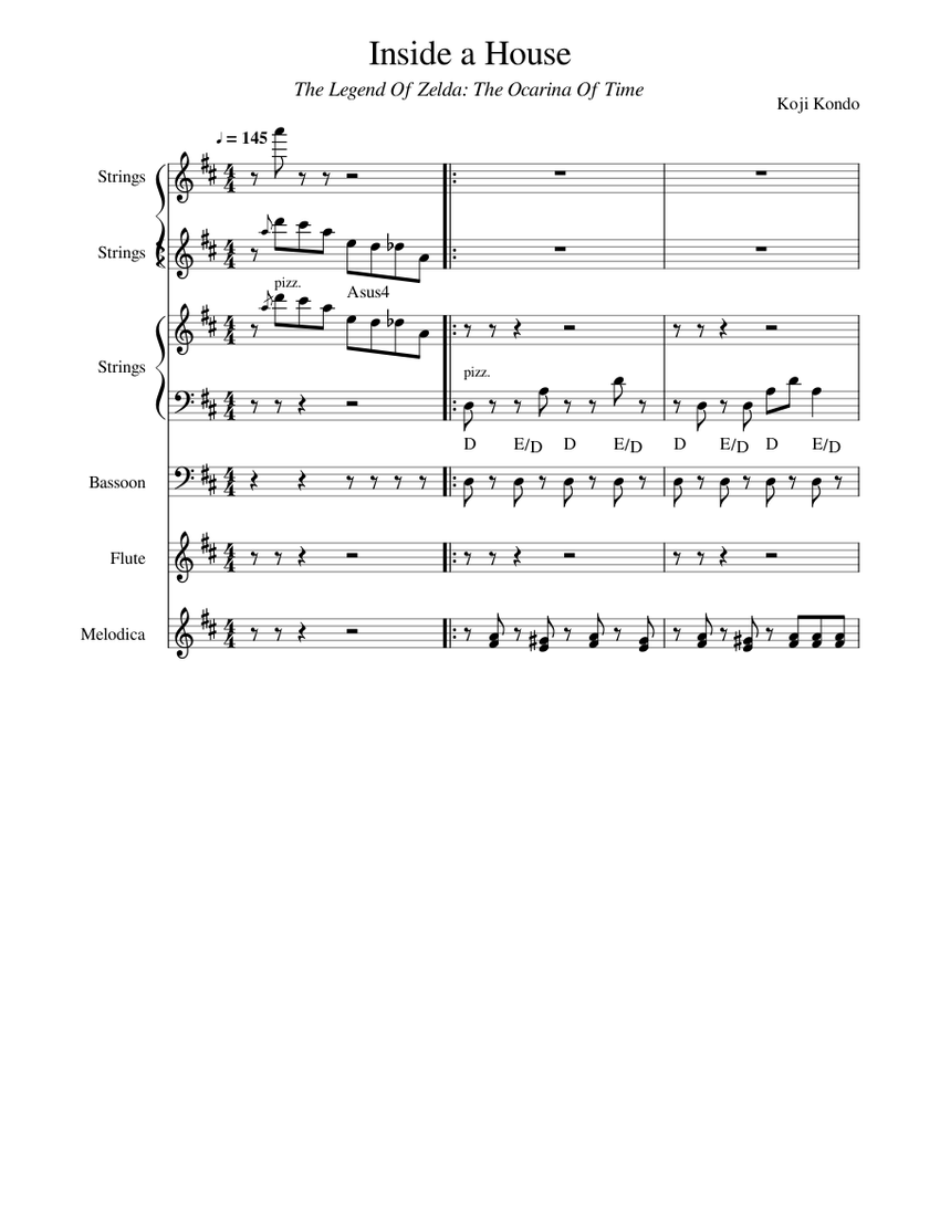 Inside a House - Ocarina of Time Sheet music for Flute, Bassoon ...
