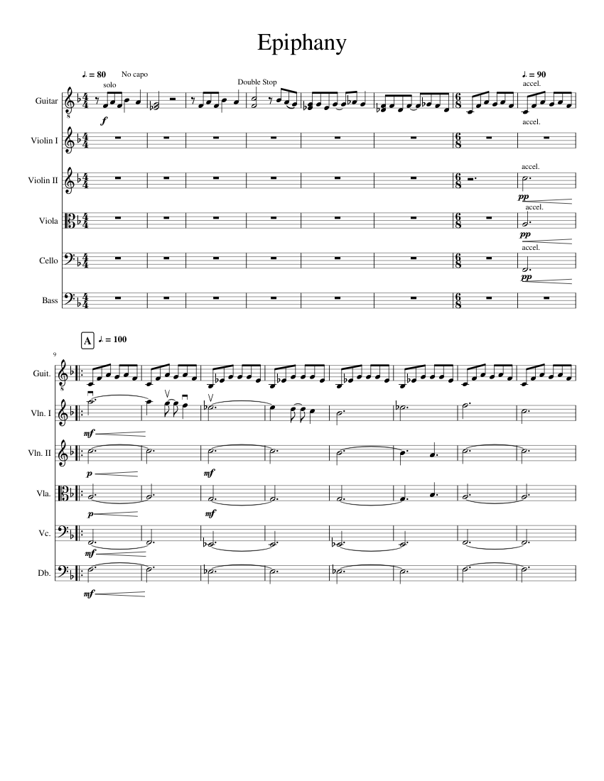 Epiphany Sheet music for Contrabass, Violin, Viola, Cello & more ...