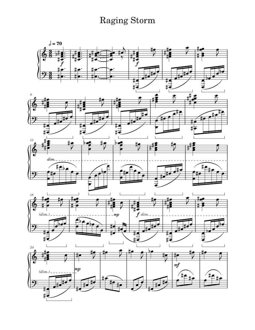 7 || Raging Strorm Sheet music for Piano (Solo) | Musescore.com