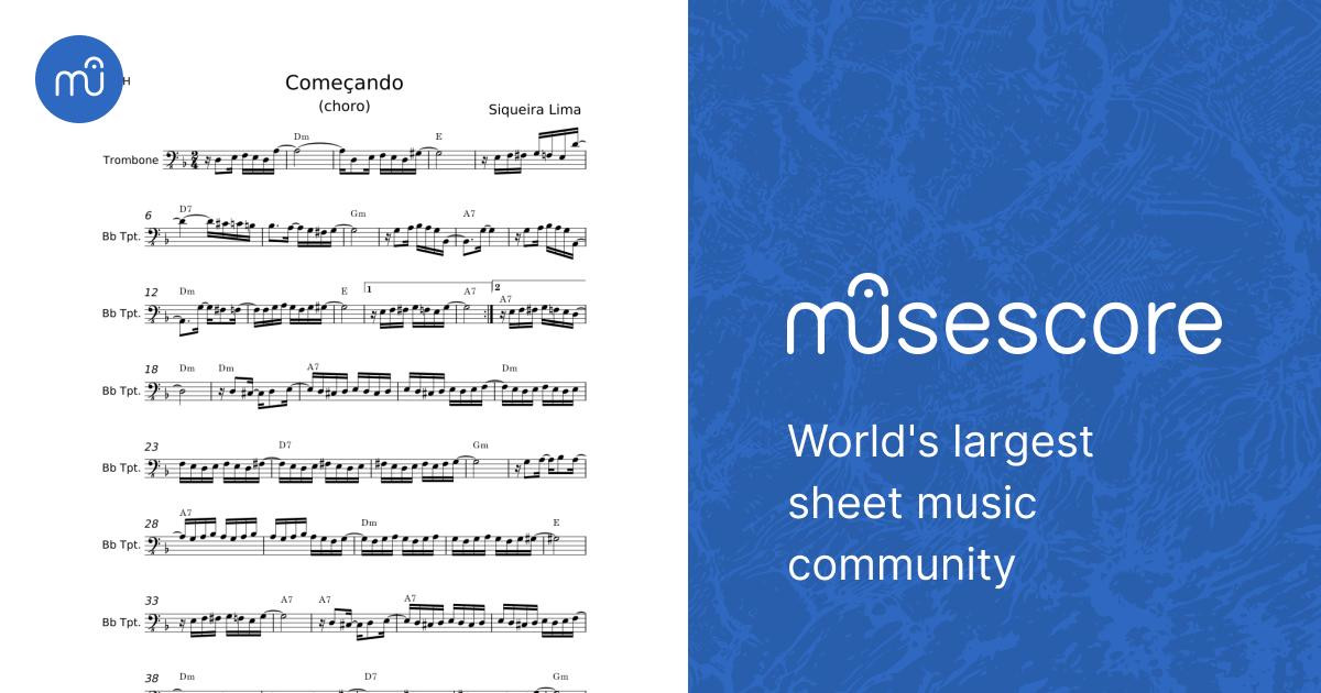 Começando - Duo Siqueira Lima Sheet Music with Chords for Trombone ...