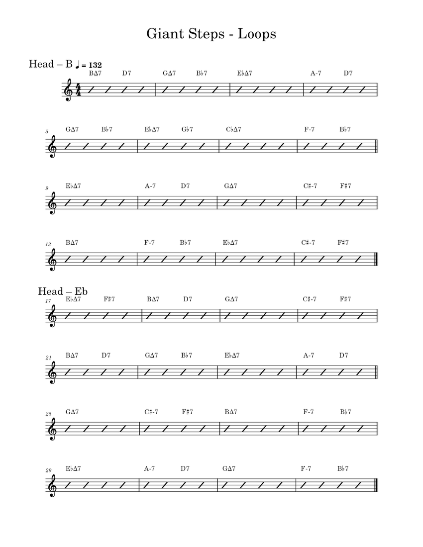 Giant steps – John Coltrane Giant Steps Harmonic Metronome Sheet music ...