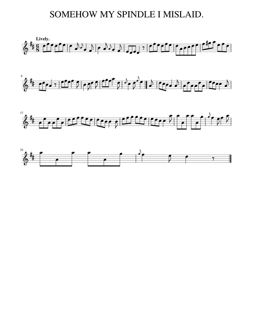 SOMEHOW MY SPINDLE I MISLAID. Sheet music for Piano (Solo) | Musescore.com