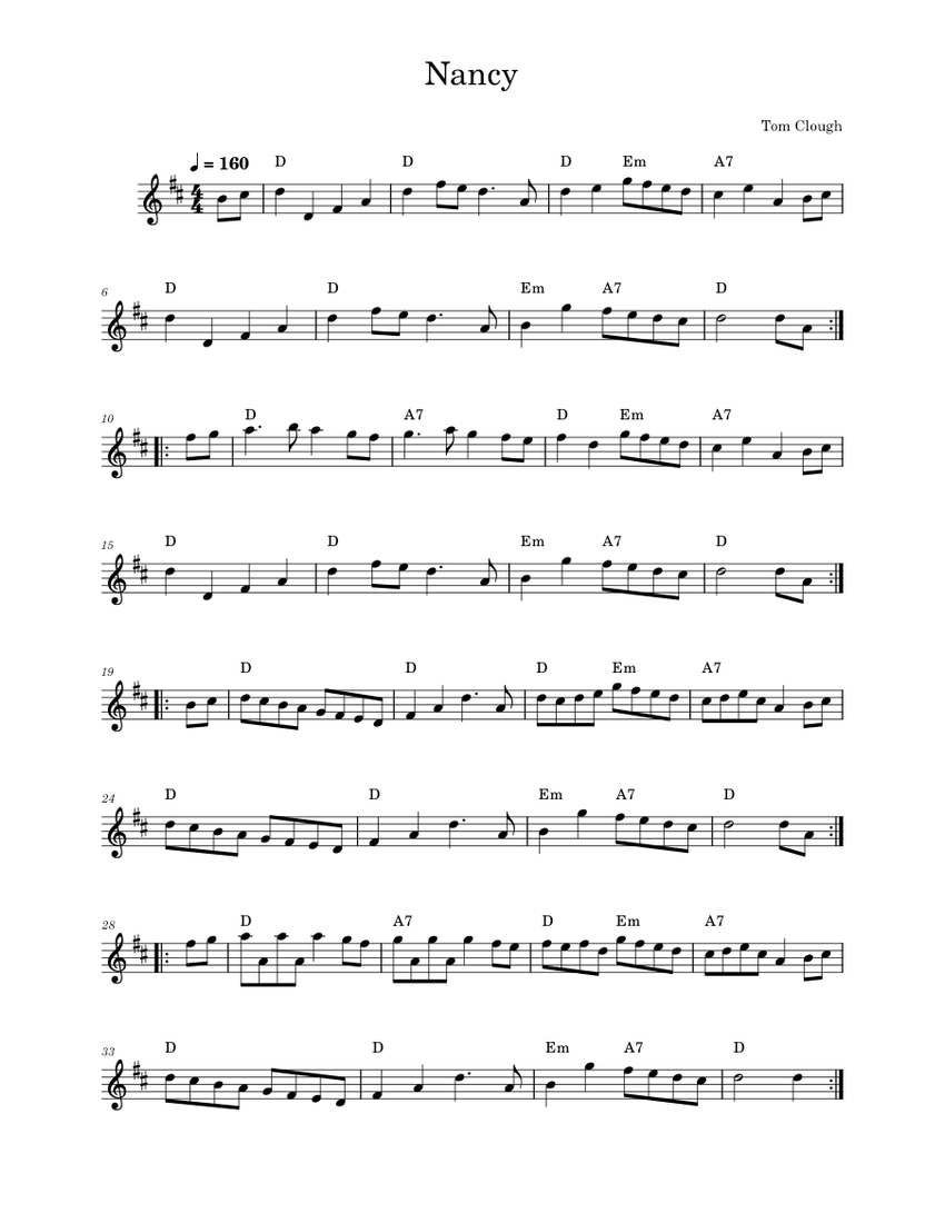 Nancy Clough – Tom Clough Sheet music for Mandolin (Solo) | Musescore.com