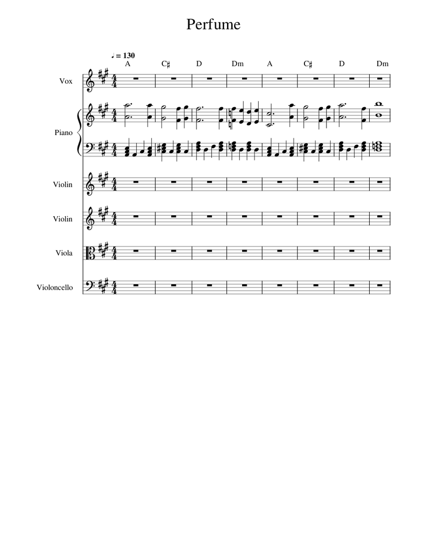 Perfume Sheet Music with Chords for Piano, Flute, Violin, Viola & more ...