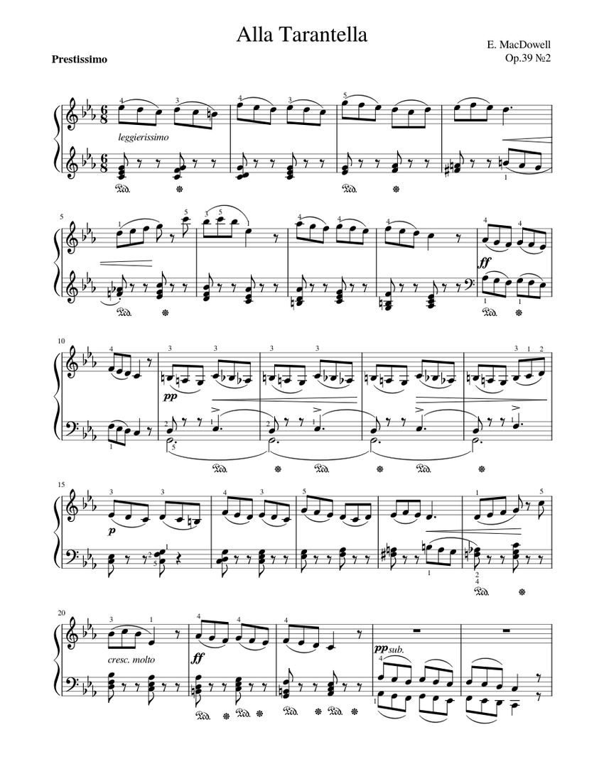 Alla_Tarantella Sheet music for Piano (Solo) | Musescore.com