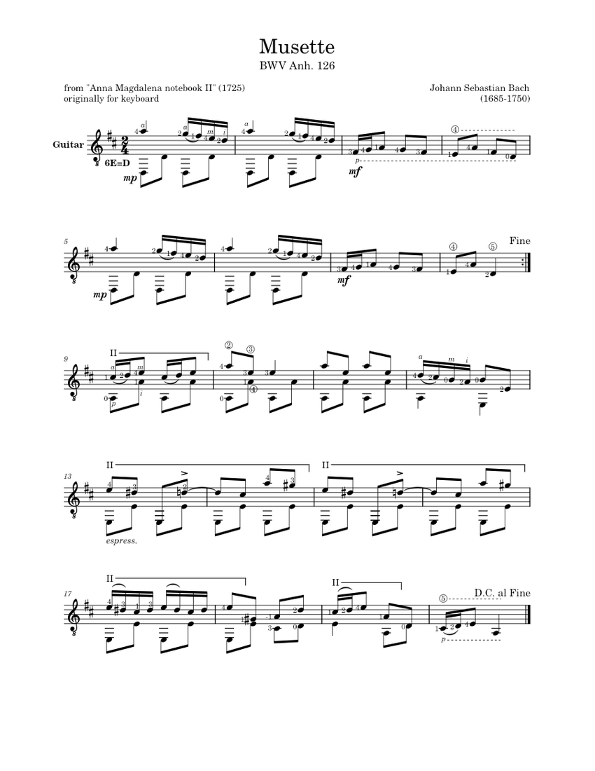 Musette in D major, BWV Anh.126 – Johann Sebastian Bach (1685-1750 ...
