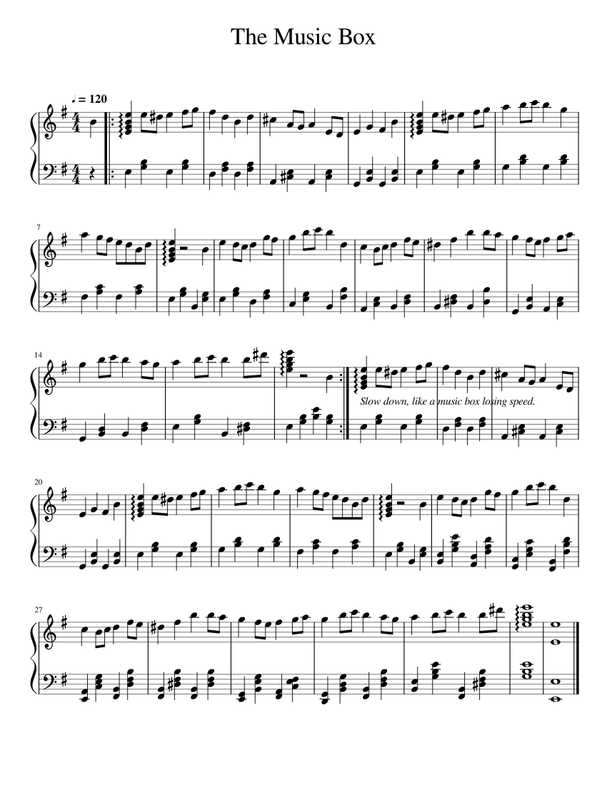 The Music Box Sheet music for Celesta (Solo) | Musescore.com